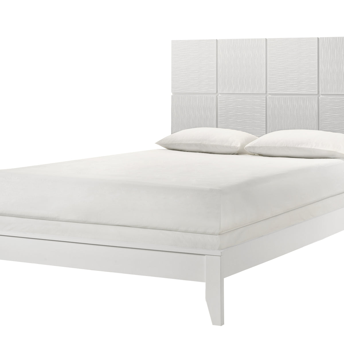 Denker White Full Panel Bed – Luna Furniture