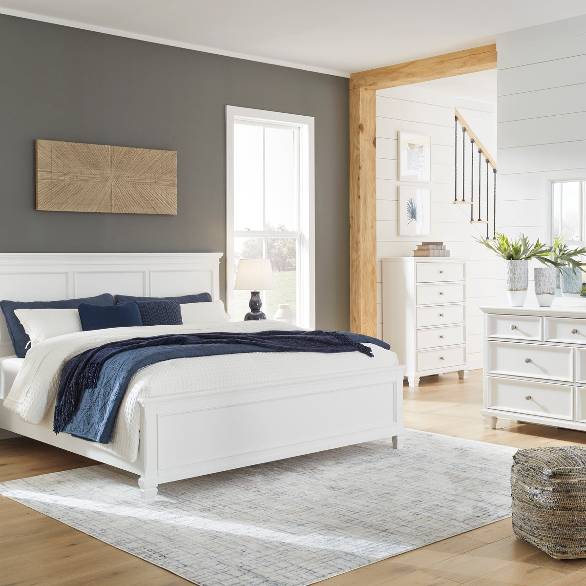 white panel bed king