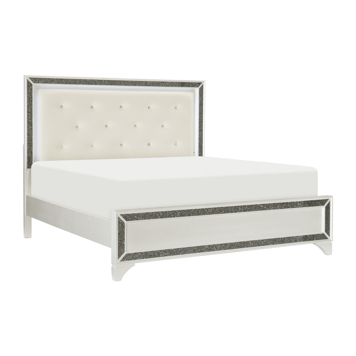 white panel bed queen