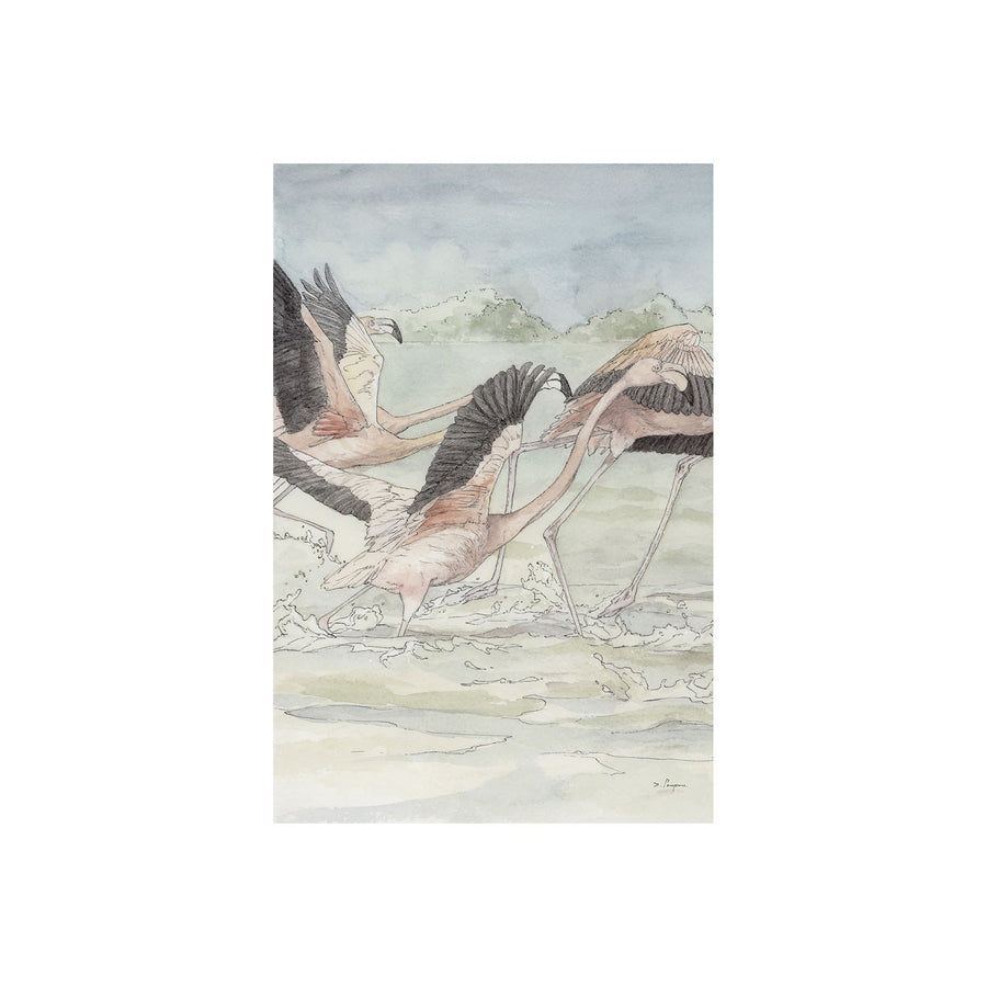 Flamingo I by Mercana Studio a Hand Embellished Textured Canvas – Luna ...