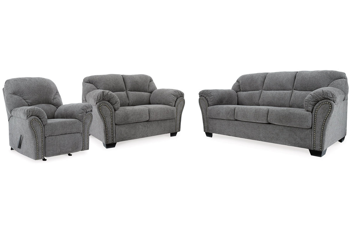 Allmaxx Pewter Sofa, Loveseat and Recliner – Luna Furniture