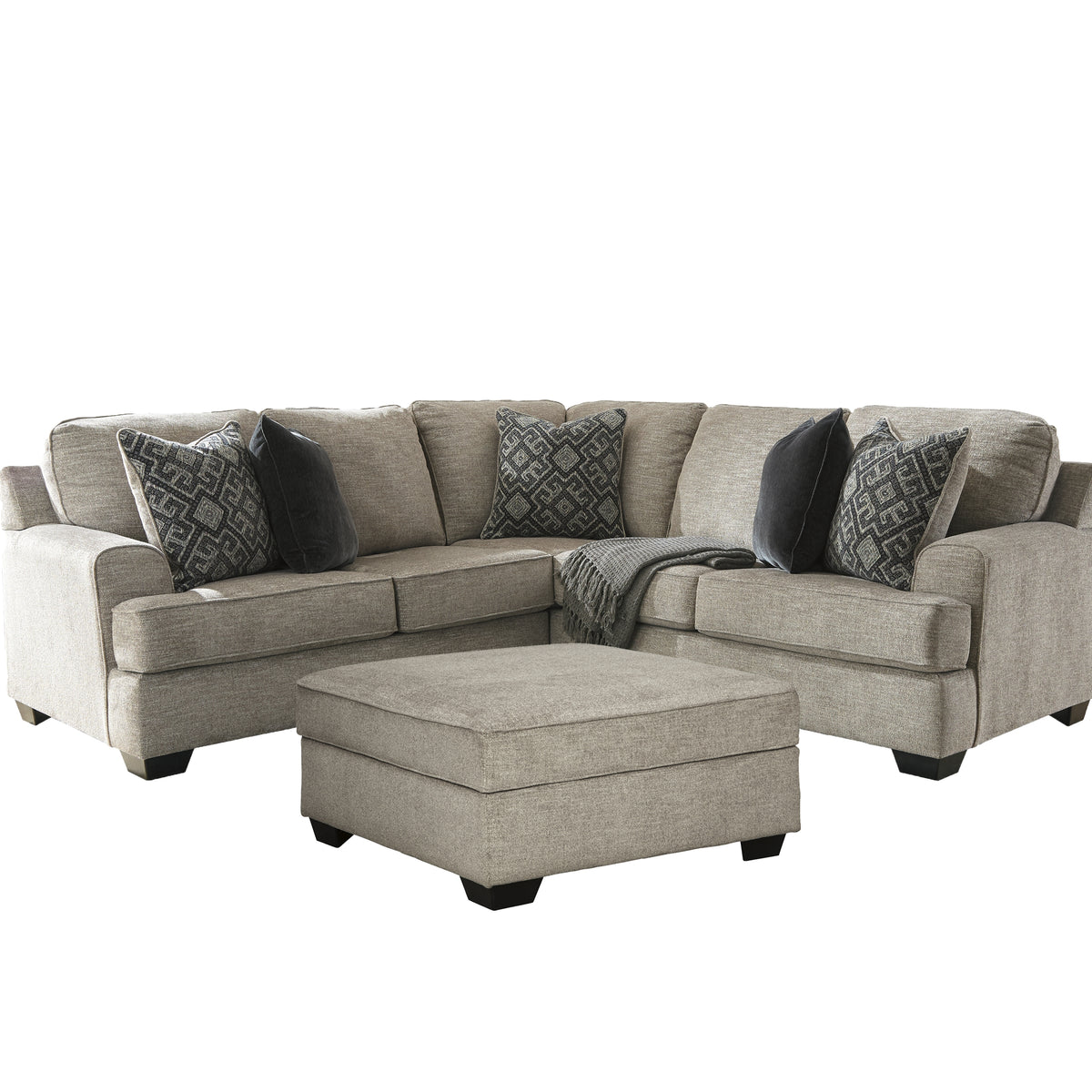 Bovarian Stone 2-Piece Sectional with Ottoman – Luna Furniture