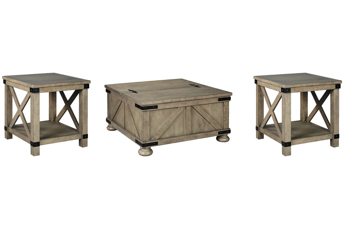 Aldwin Gray Coffee Table and 2 End Tables – Luna Furniture