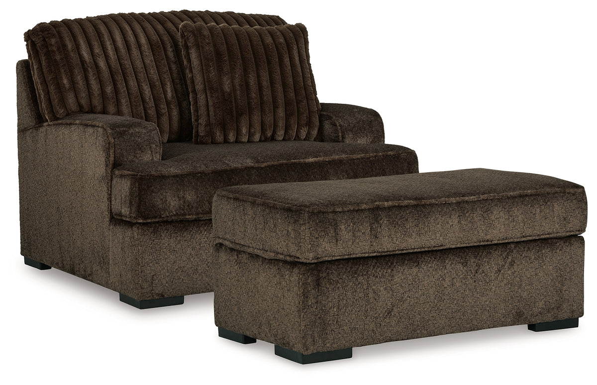Aylesworth Chair and Ottoman in Chocolate – Luna Furniture
