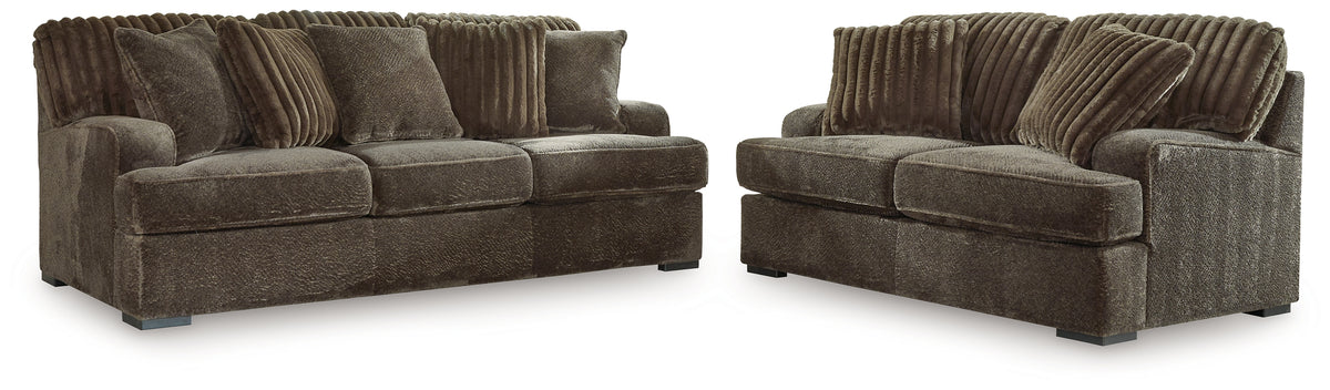 Aylesworth Chocolate Sofa & Loveseat – Luna Furniture