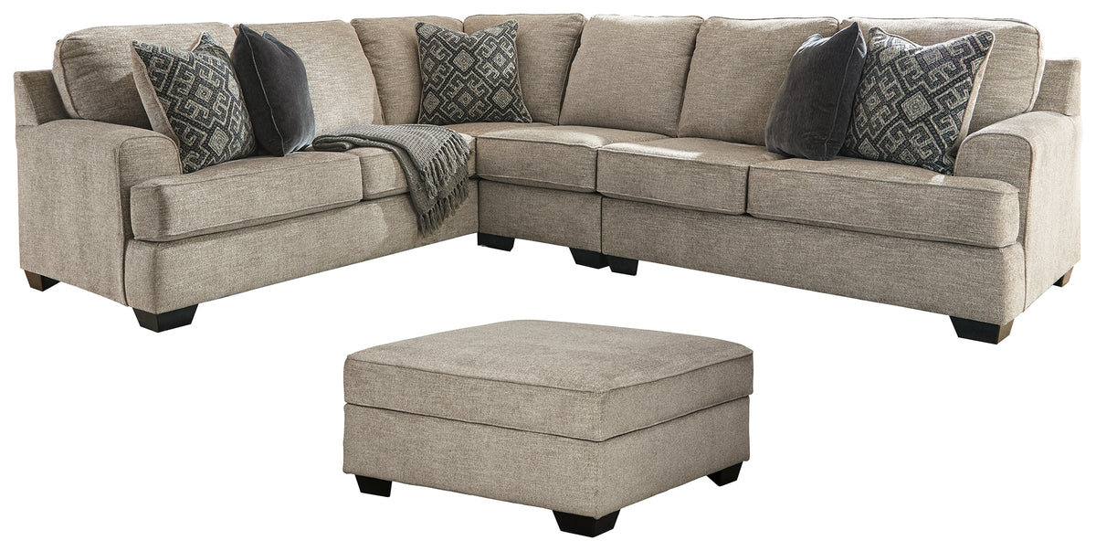 Bovarian Stone 3-Piece Sectional with Ottoman – Luna Furniture
