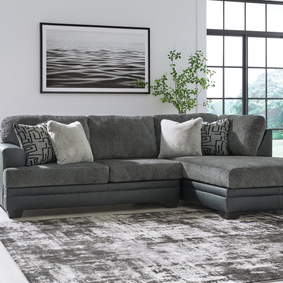 Brixley Pier Graphite 2-Piece Sectional with Chaise – Luna Furniture