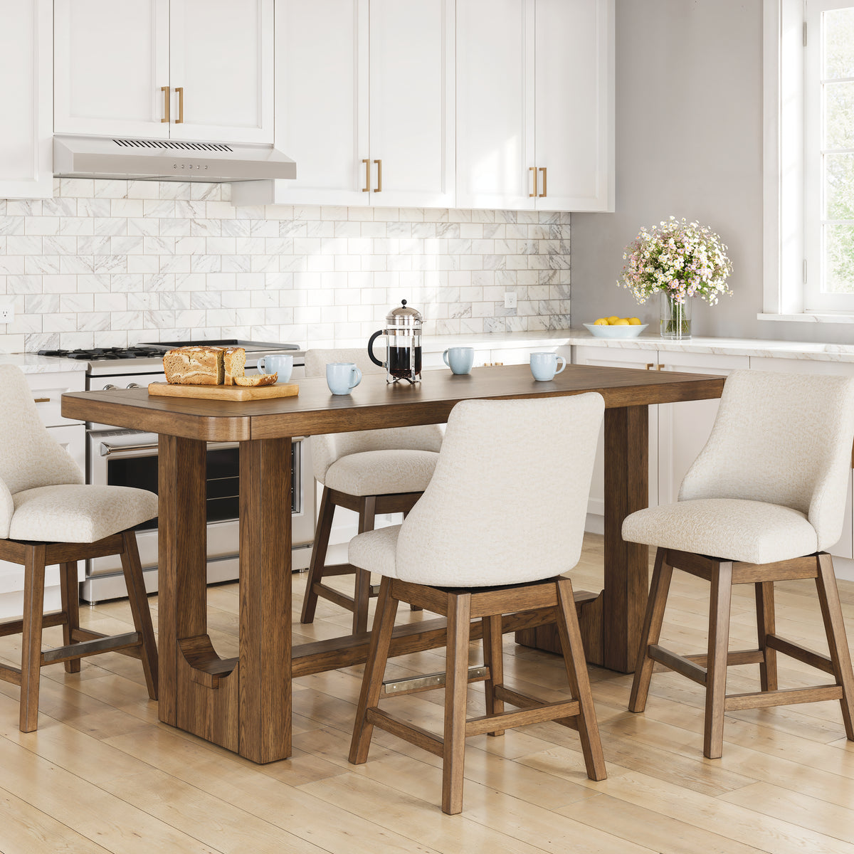 Cabalynn Counter Height Dining Table and 4 Barstools – Luna Furniture
