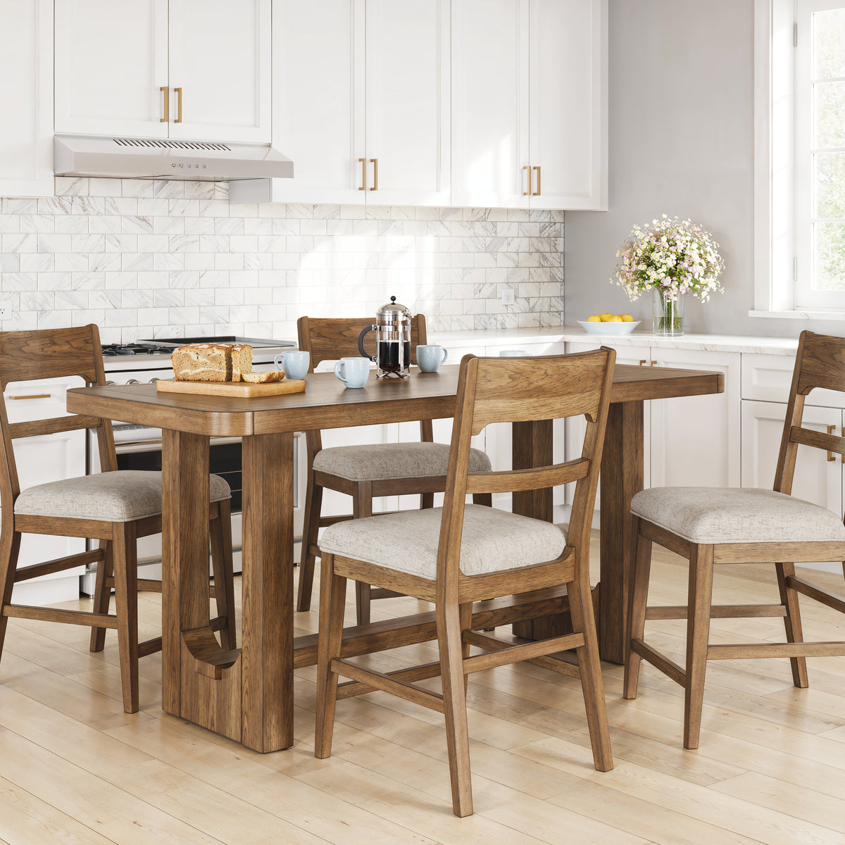 Ashley Furniture Cabalynn Light Brown/Oatmeal Counter Height Dining ...