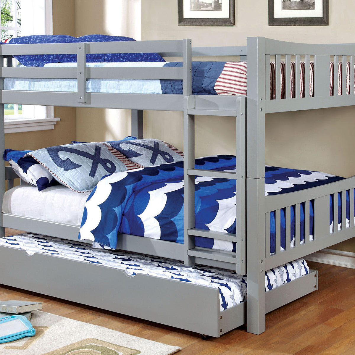 Furniture of America Cameron Gray Full/Full Bunk Bed, Gray – Luna Furniture