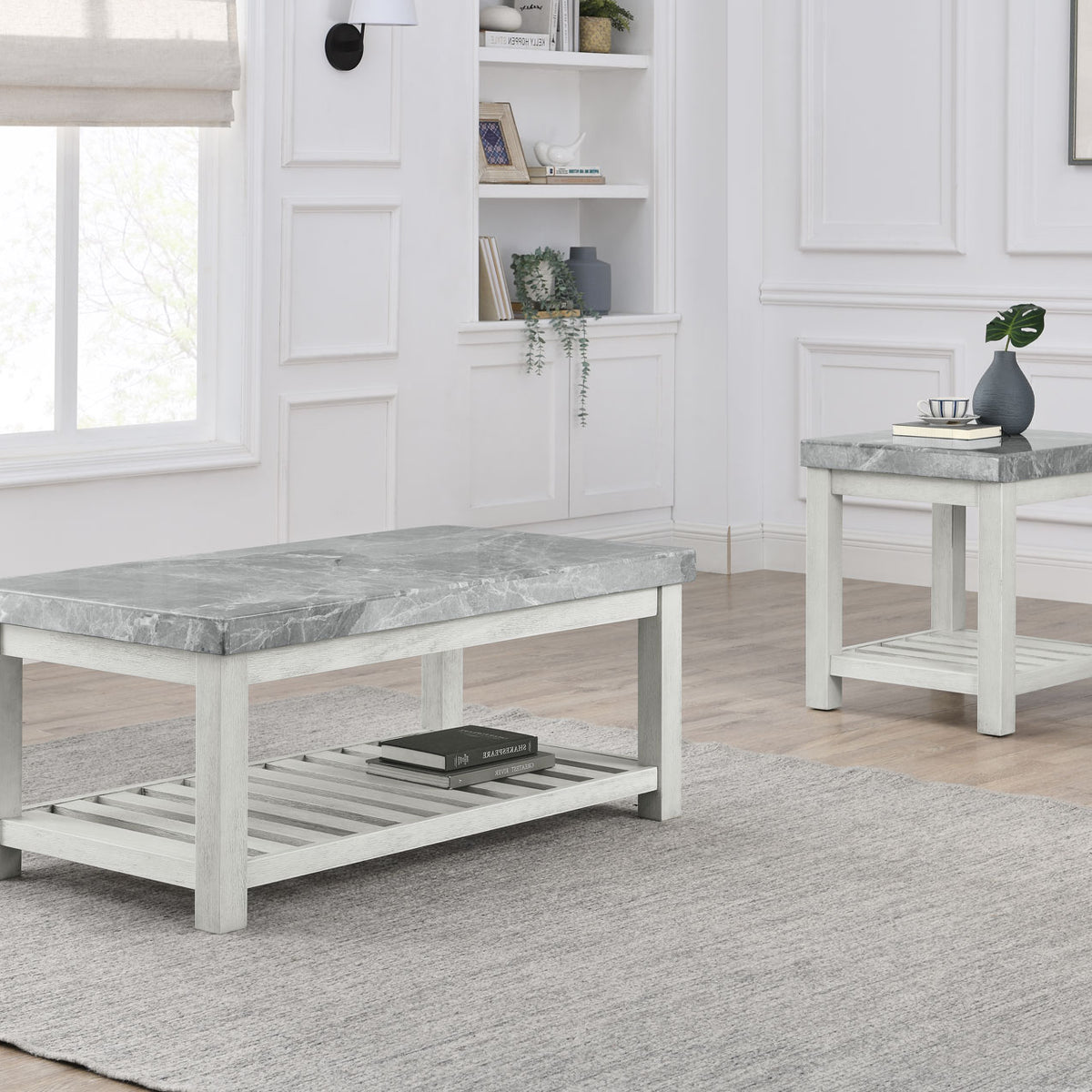 Canova 3-Piece Gray Marble Top Table Set – Luna Furniture