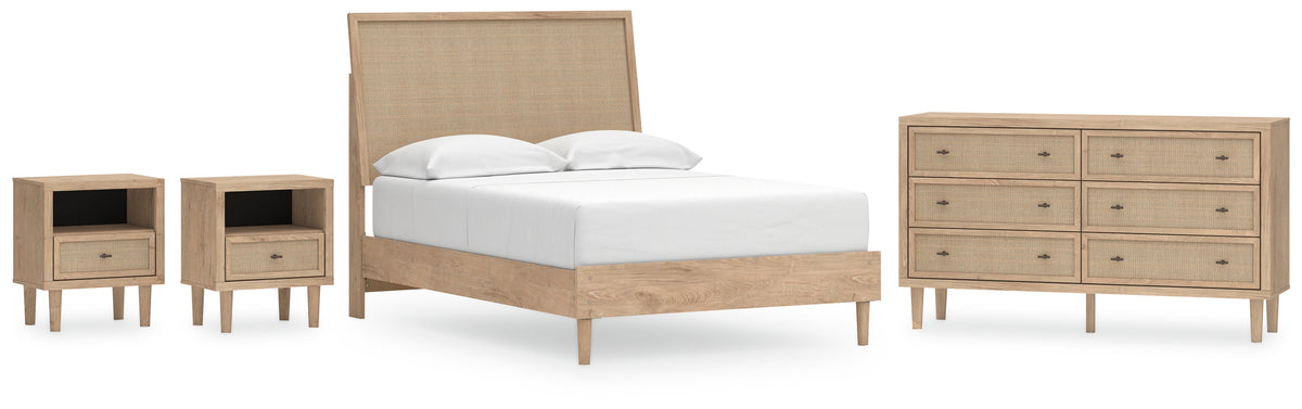 Cielden Full Panel Bed with Dresser and 2 Nightstands in Two-tone ...