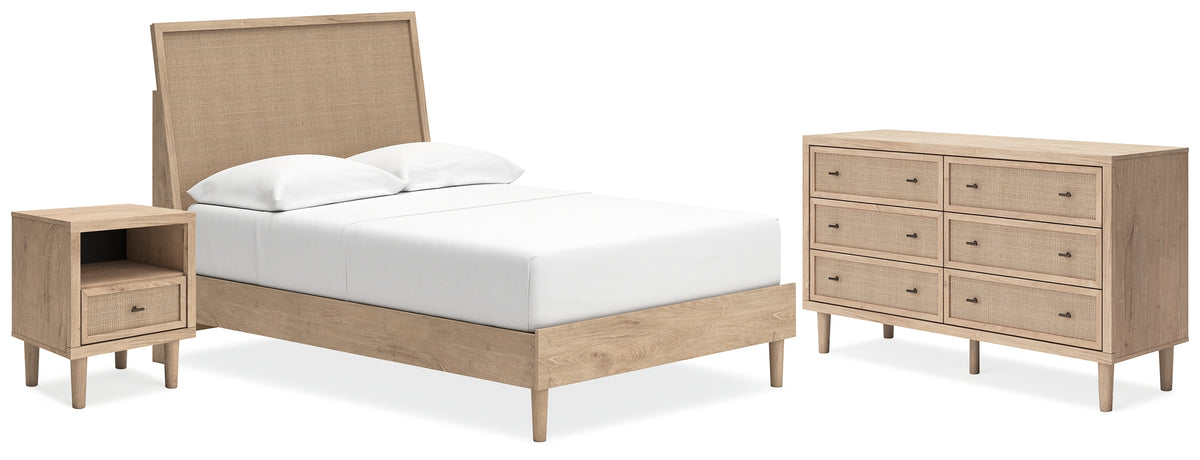 Cielden Full Panel Bed with Dresser and Nightstand in Two-tone – Luna ...