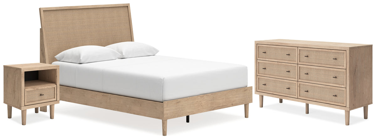 Cielden Queen Panel Bed with Dresser and Nightstand in Two-tone – Luna ...