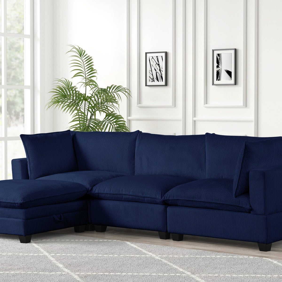 Happy Homes Cloud Dark Blue Modular Sectional – Luna Furniture
