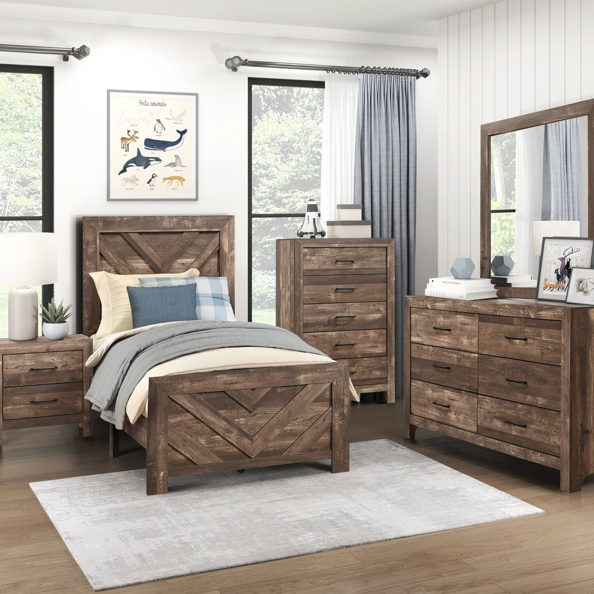 Corbin Brown Panel Youth Bedroom Set - Luna Furniture