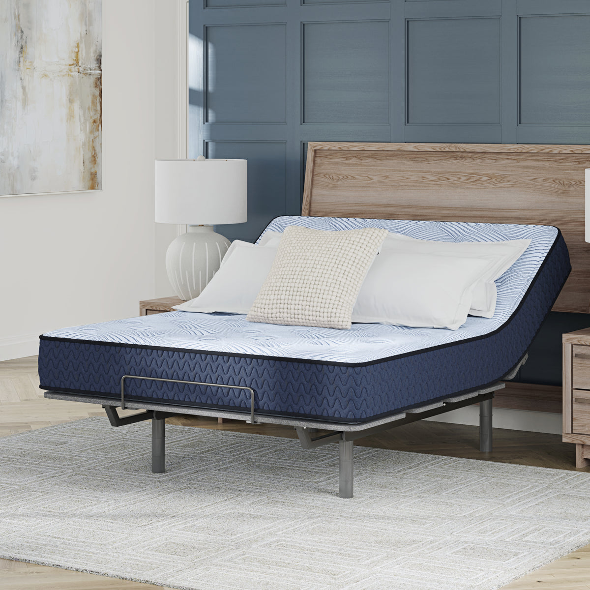 Dellyn 10 Hybrid Light Blue Queen Mattress – Luna Furniture