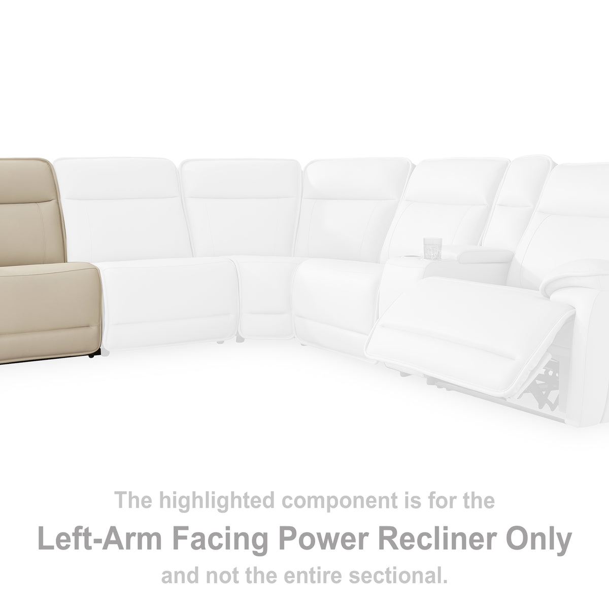 Double Deal Almond Left-Arm Facing Power Recliner - Luna Furniture