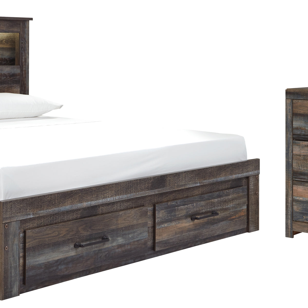 Drystan King Bookcase Bed with 2 Storage Drawers with Dresser in Multi ...