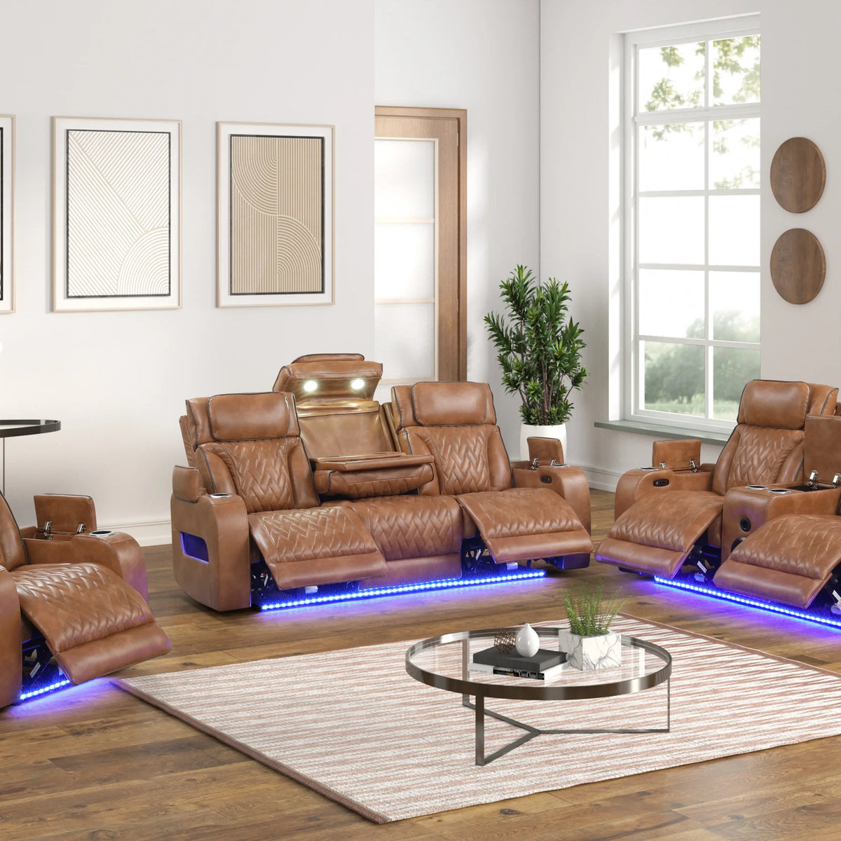 Dubai Brown 3-Piece Power Reclining Living Room Set – Luna Furniture