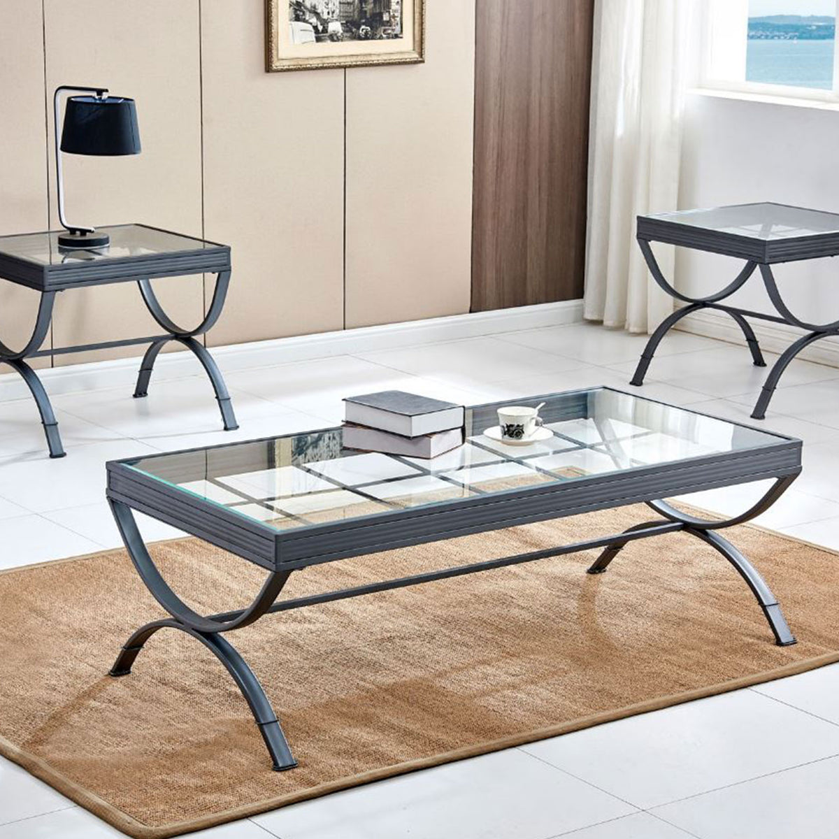 Emerson 3-Pack Set, Silver(Pack Includes Cocktail & 2 End Tables ...