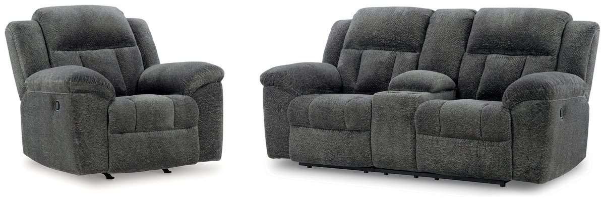 Frohn Graphite Reclining Loveseat and Recliner – Luna Furniture