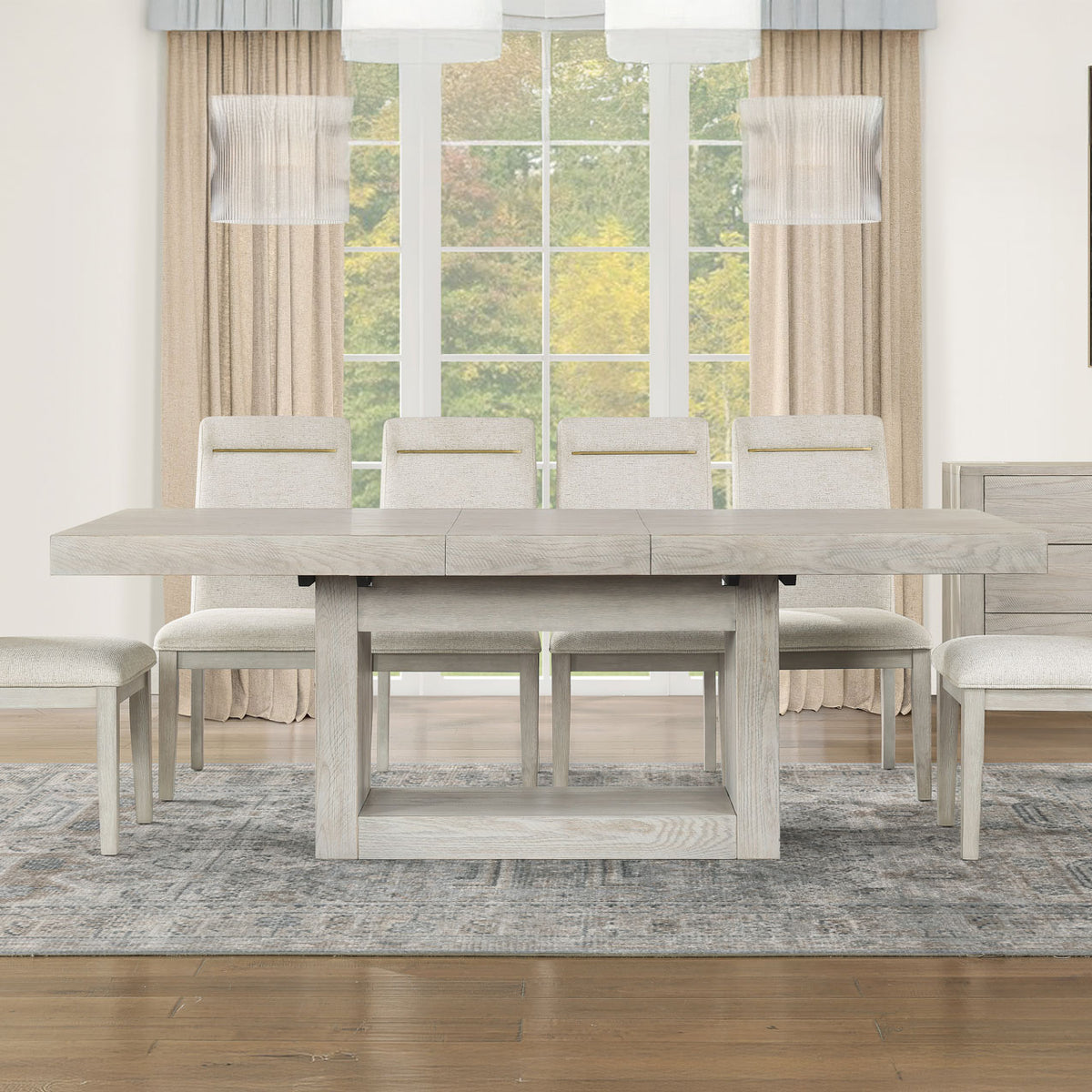 Garland Distressed Greige Dining Room Set – Luna Furniture