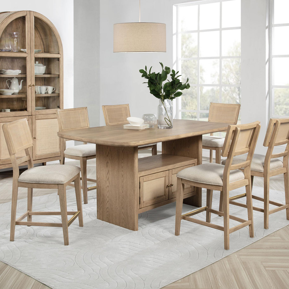 Kailani Beige Oak Counter Height Dining Set – Luna Furniture