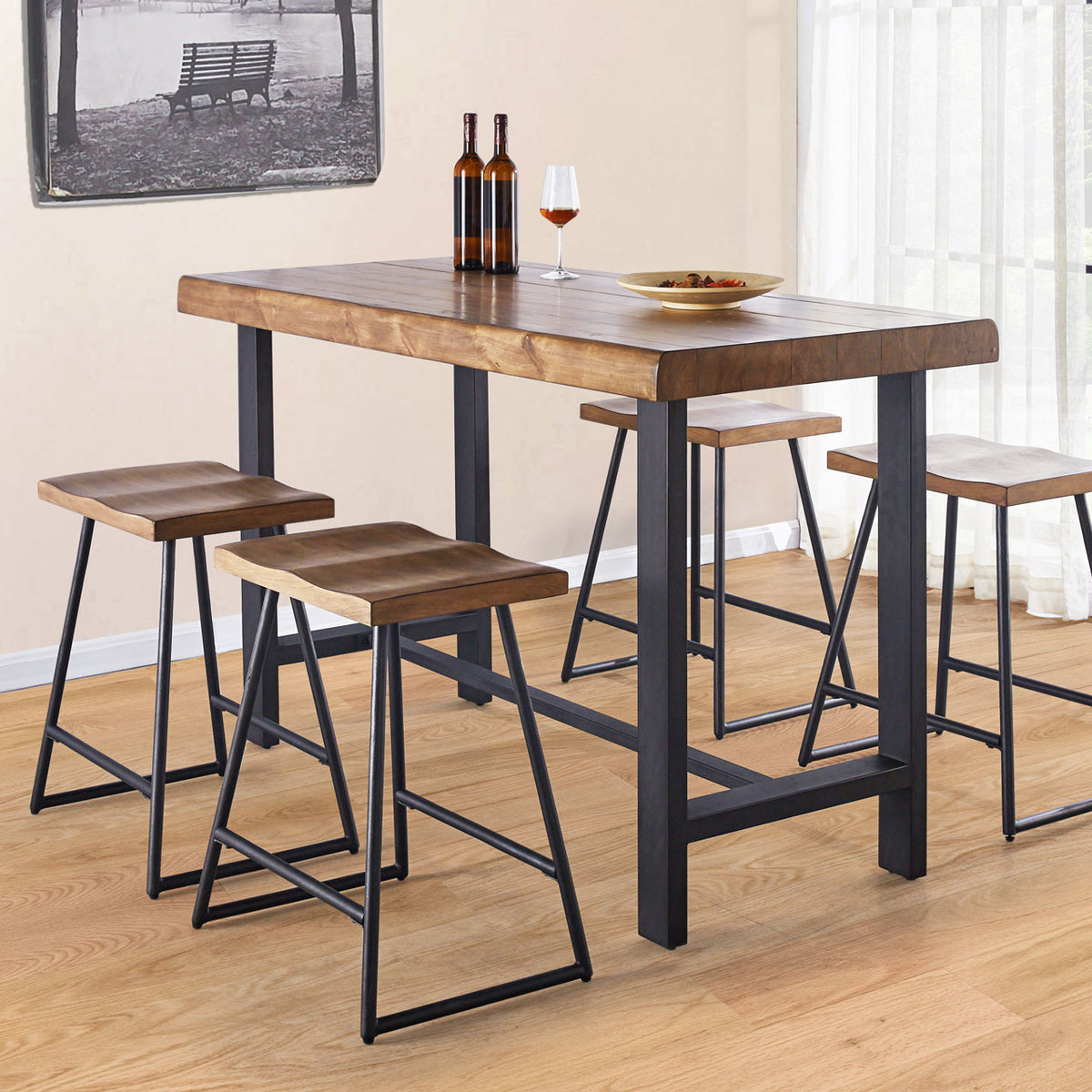 Landon 5 Piece Counter Set(Counter Table & 4 Counter Stools) – Luna ...