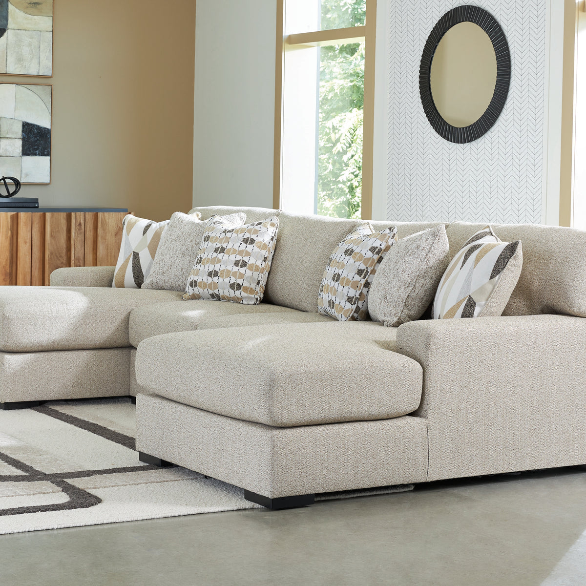 Laurelgrove Pebble 3-Piece Double Chaise Sectional – Luna Furniture