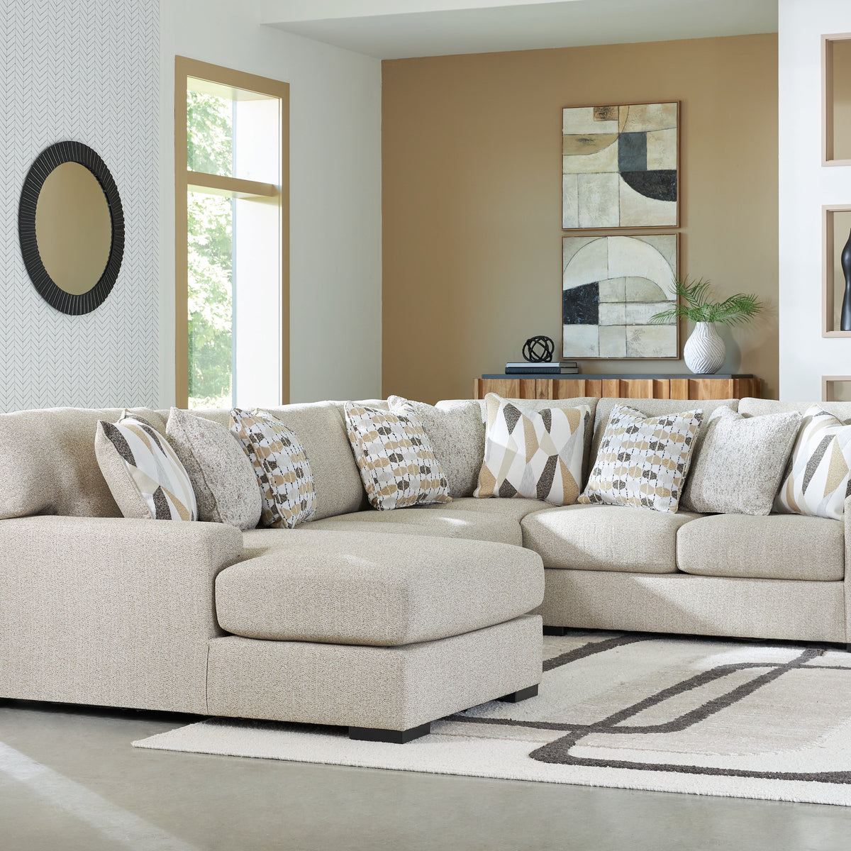 Ashley Laurelgrove Pebble 4-Piece LAF Chaise Sectional – Luna Furniture