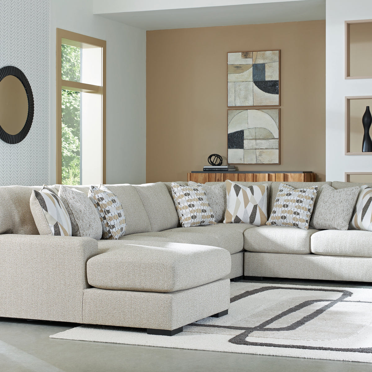 Laurelgrove Pebble 5-Piece LAF Chaise Sectional – Luna Furniture