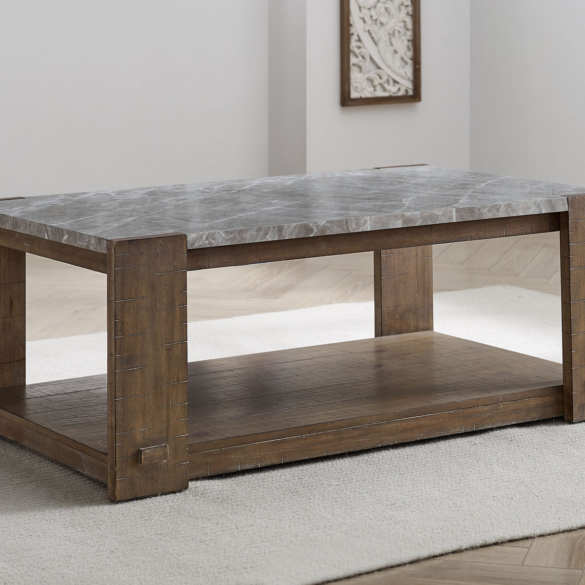 Libby Sintered Stone Coffee Table w/Casters – Luna Furniture