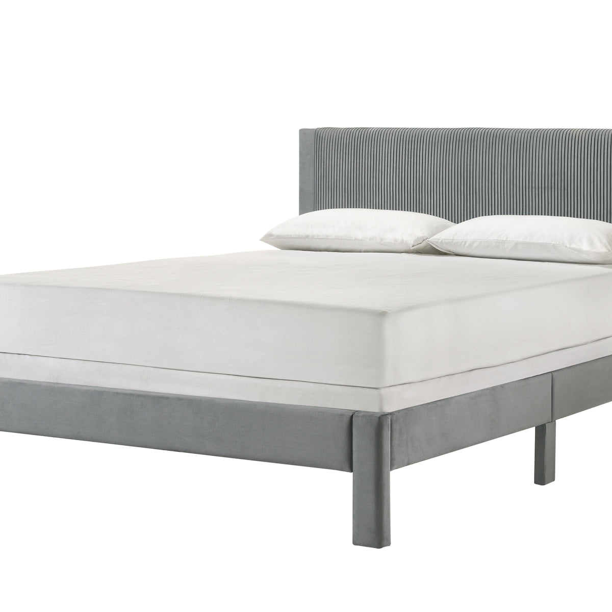 Lucia Light Gray Queen Platform Bed – Luna Furniture