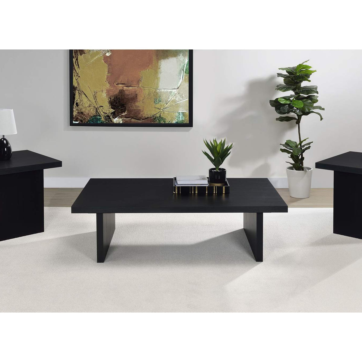 Max Black 3-Piece Rectangular Coffee and End Table Set – Luna Furniture