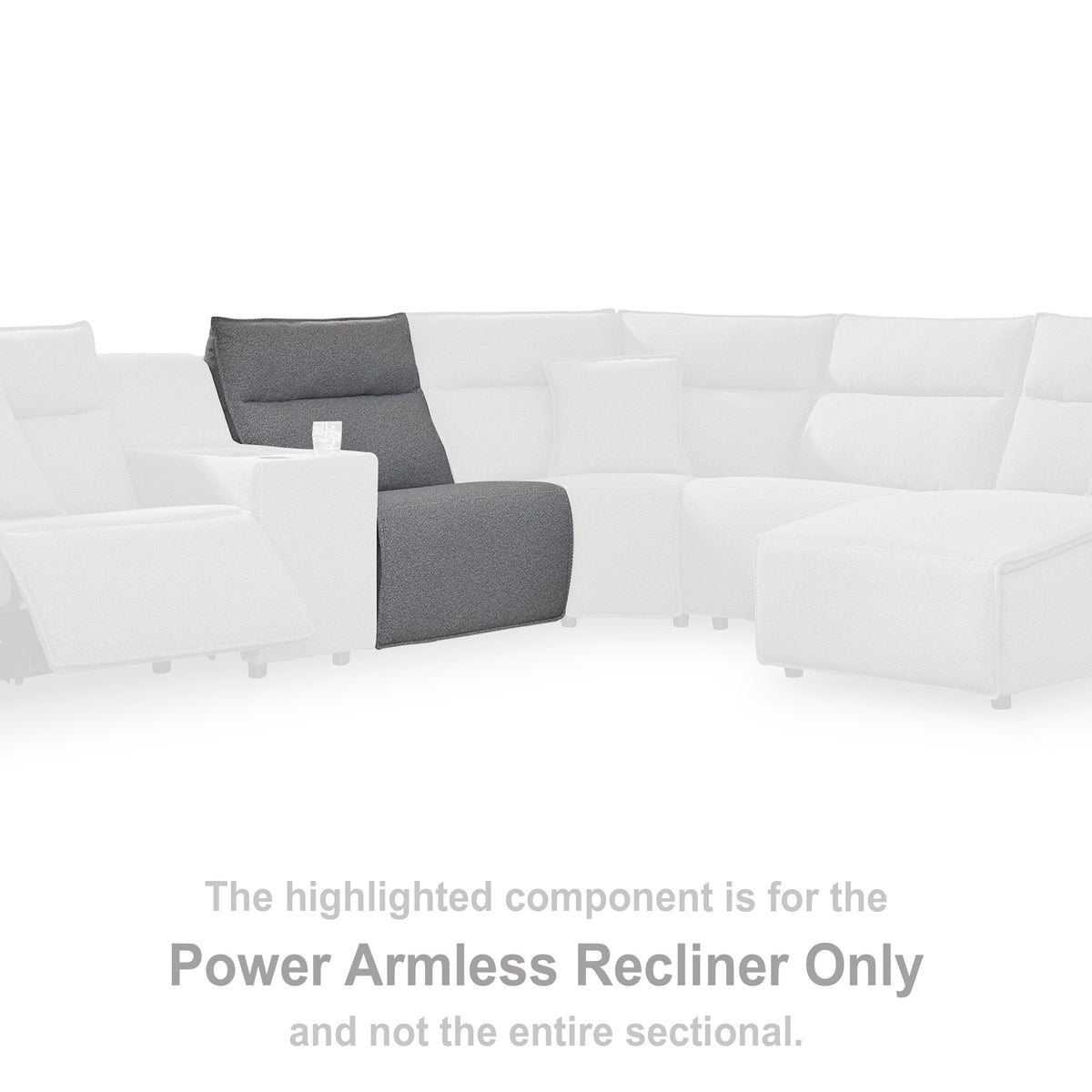 Modmax Salt and Pepper Power Armless Recliner – Luna Furniture