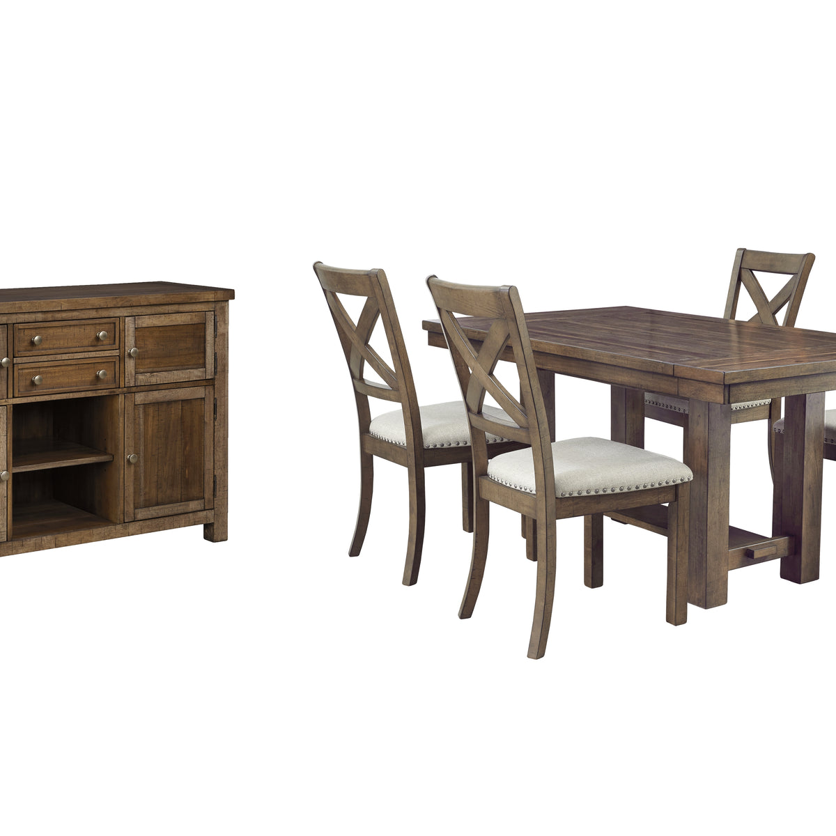 Moriville Grayish Brown Dining Table and 4 Chairs with Server – Luna ...