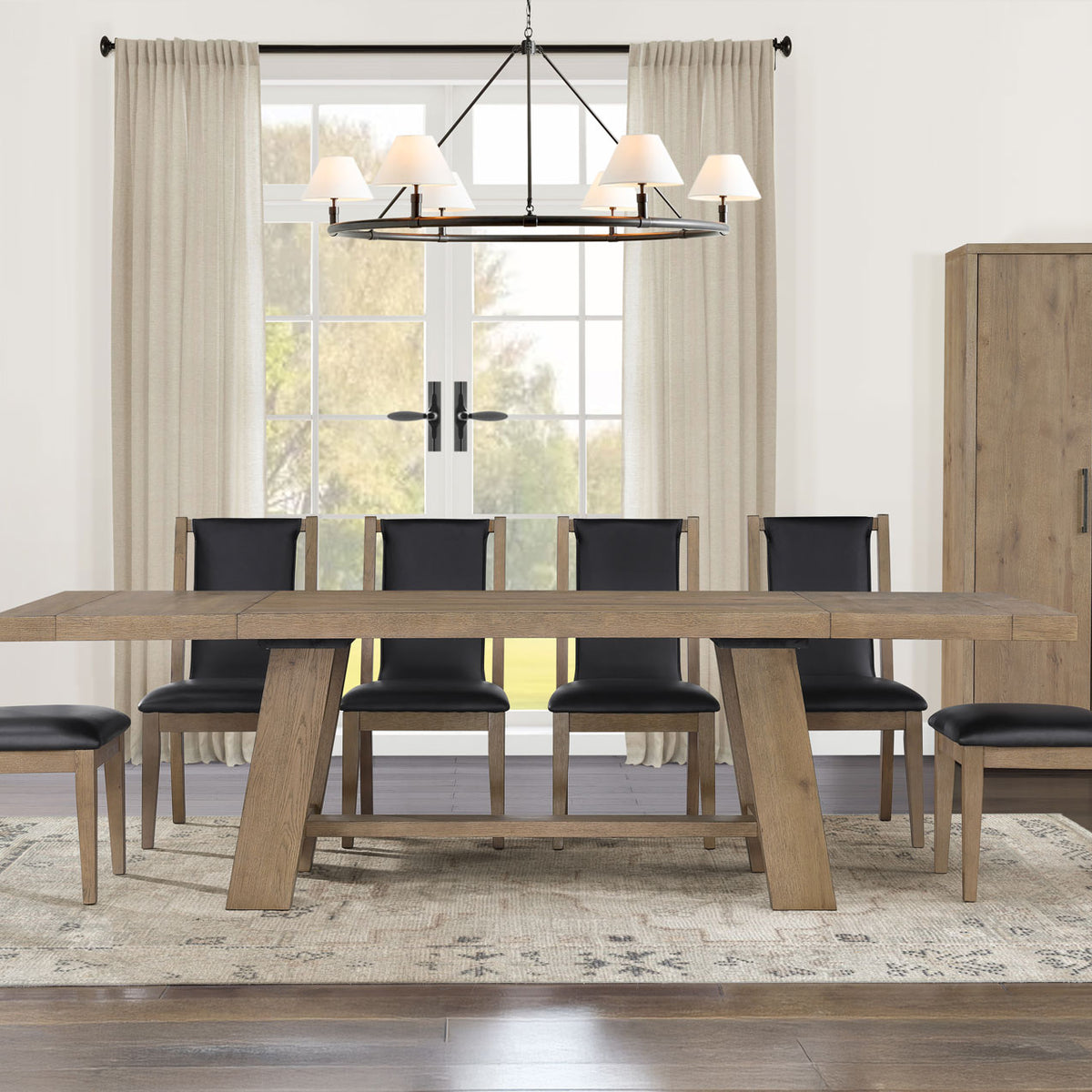 Orinda 5-Piece 72-108-inch Dining Table Set with 4 Side Chairs – Luna ...
