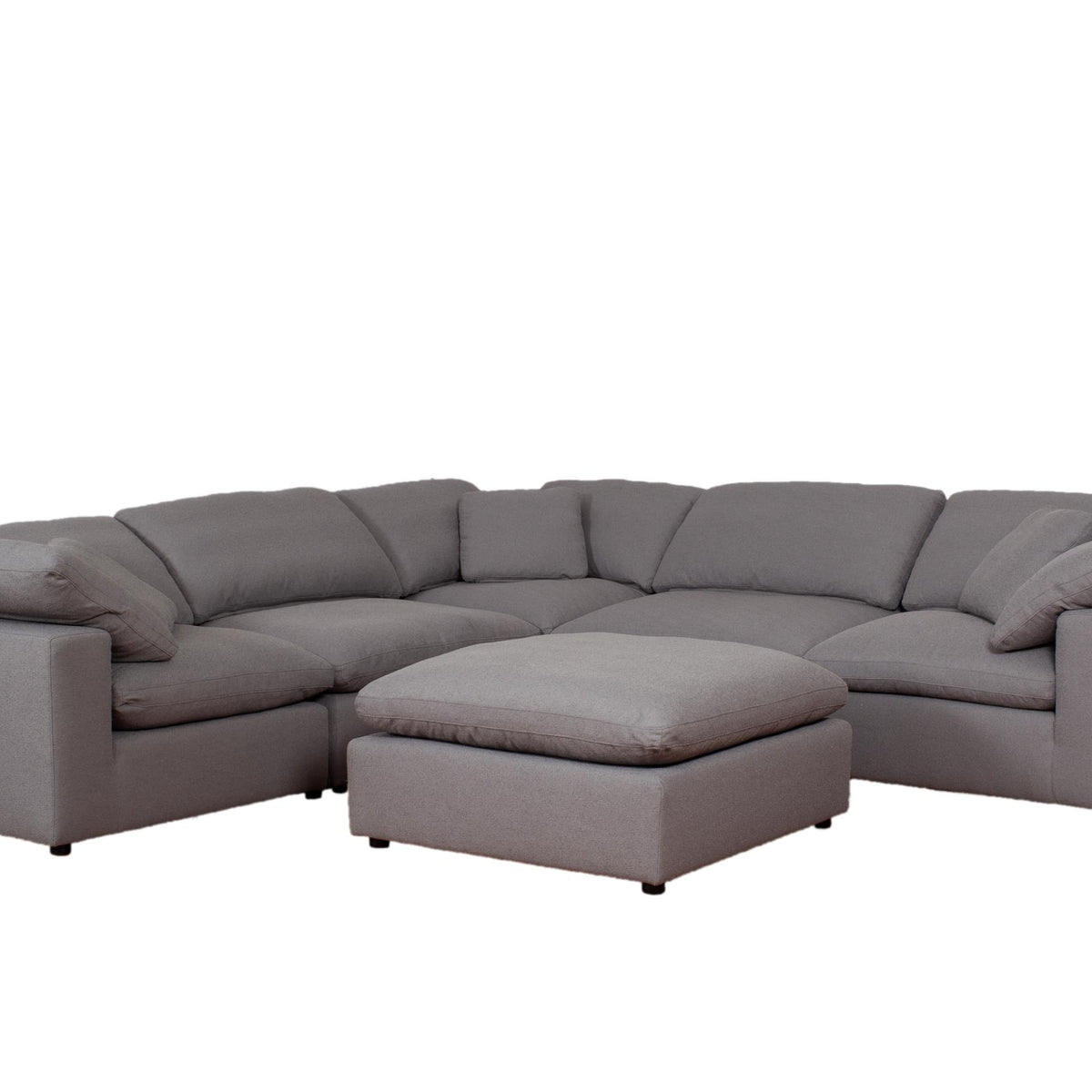 Raleigh Gray 6-Piece Boucle Upholstered Sectional Sofa – Luna Furniture