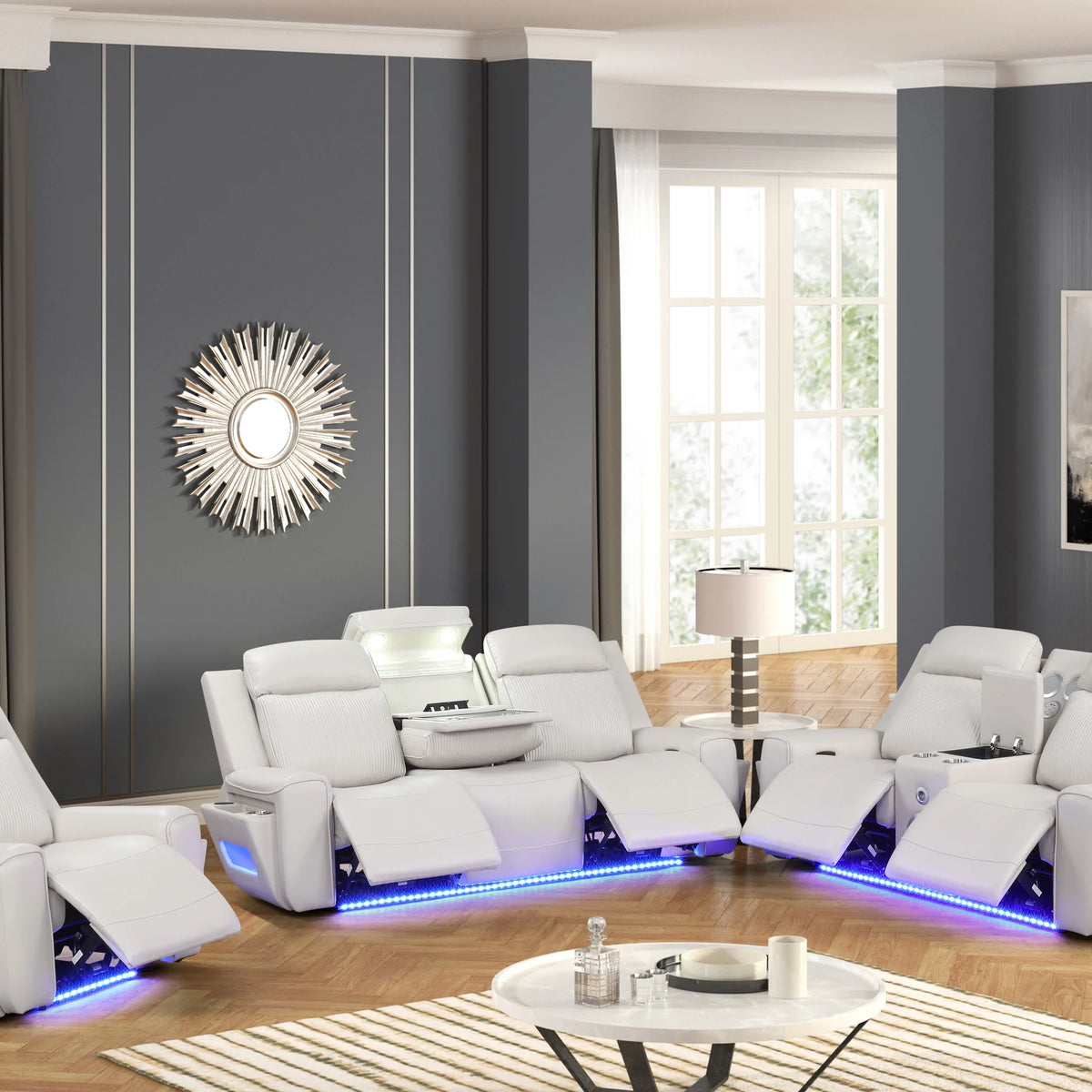 Rolls Royce Sand Power Reclining Set – Luna Furniture