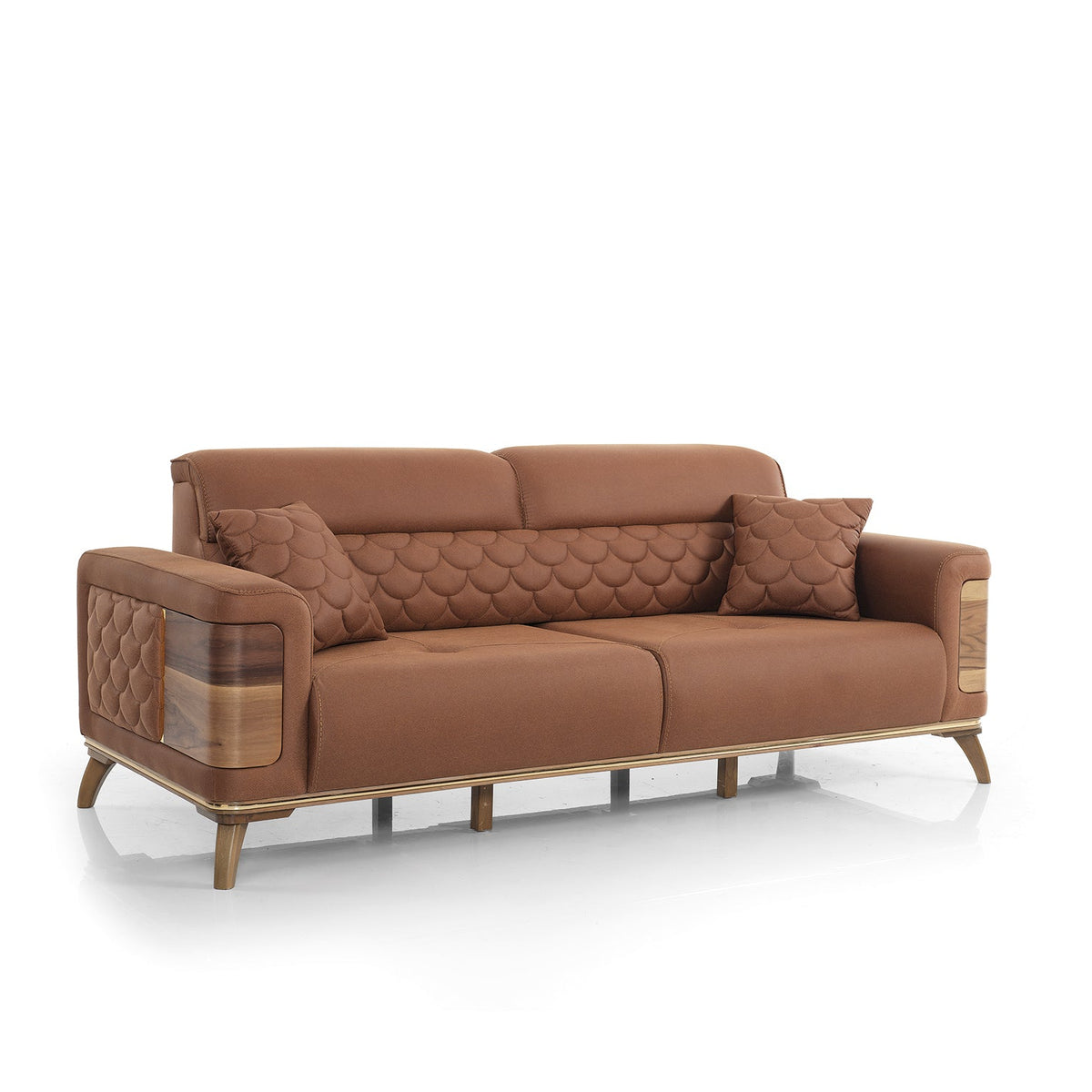 Furnia Ruby Convertible Sofa in Brick – Luna Furniture