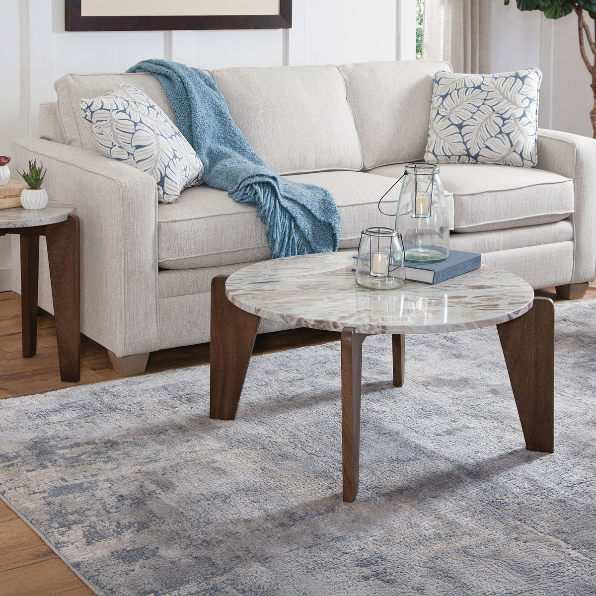 Shavon Toronto Brown 3-Piece Solid Marble Table Set – Luna Furniture