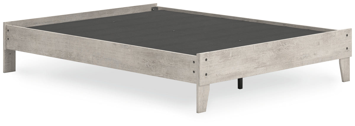 Shawburn Whitewash Queen Platform Bed - Luna Furniture