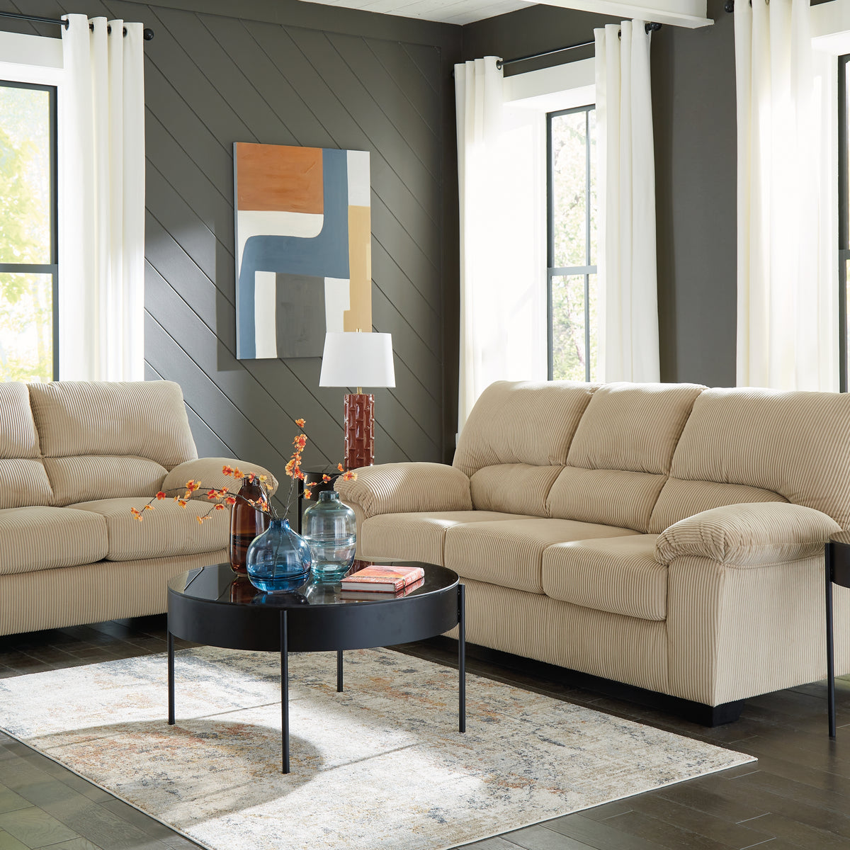SimpleJoy Sand Living Room Set – Luna Furniture
