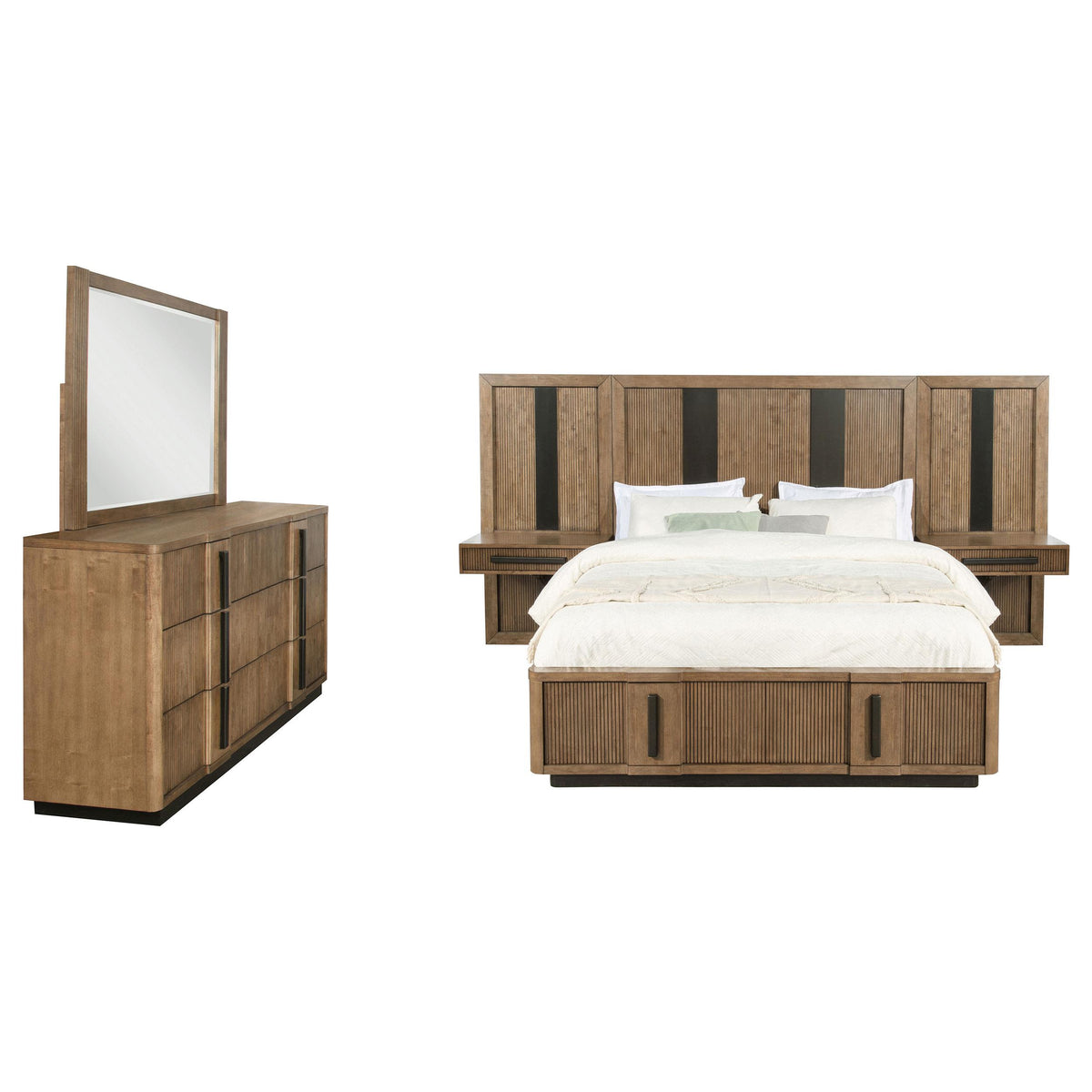 Terrace Ash Brown 5-piece California King Panel Bedroom Set – Luna ...
