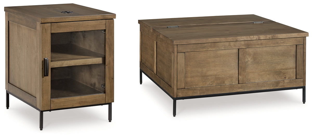 Torlanta Coffee Table with 1 End Table in Brown – Luna Furniture