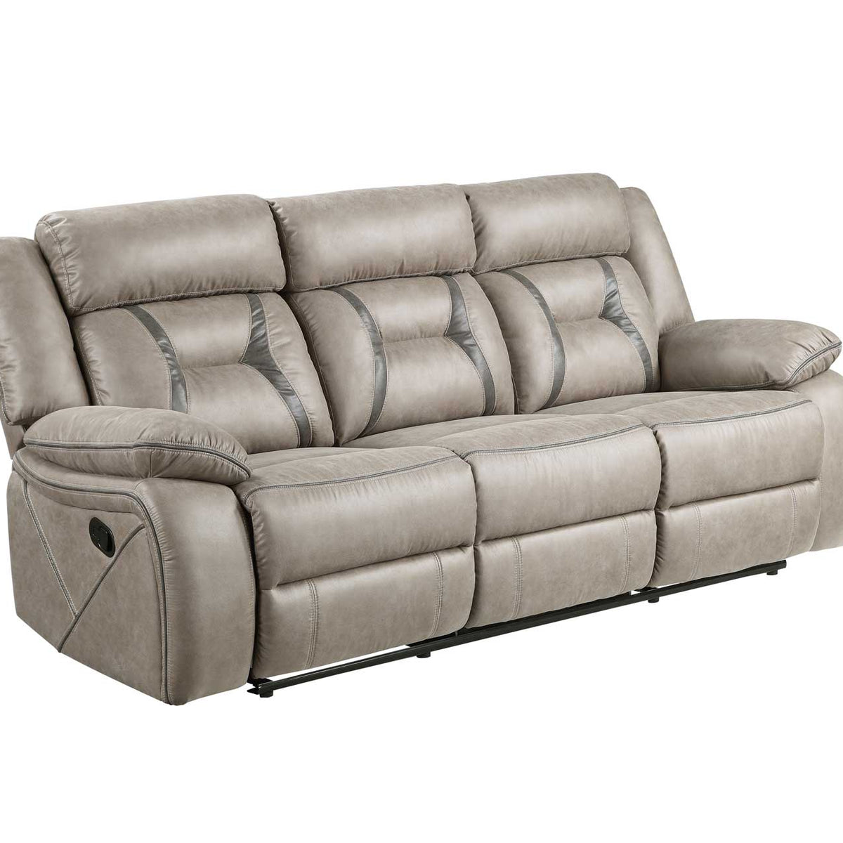 Steve Silver Tyson Gray Recliner Sofa w/Drop Down Table and Power Strip ...