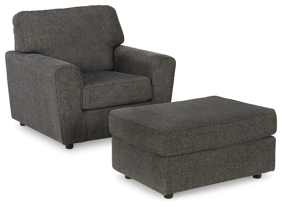 Cascilla Chair and Ottoman in Slate – Luna Furniture