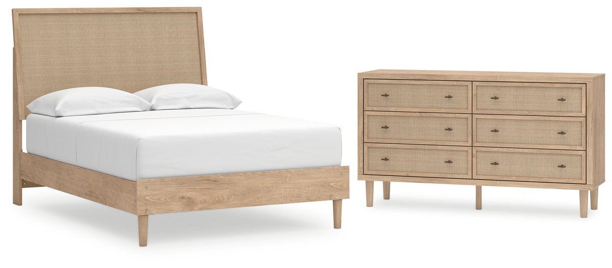 Cielden Full Panel Bed with Dresser in Two-tone – Luna Furniture