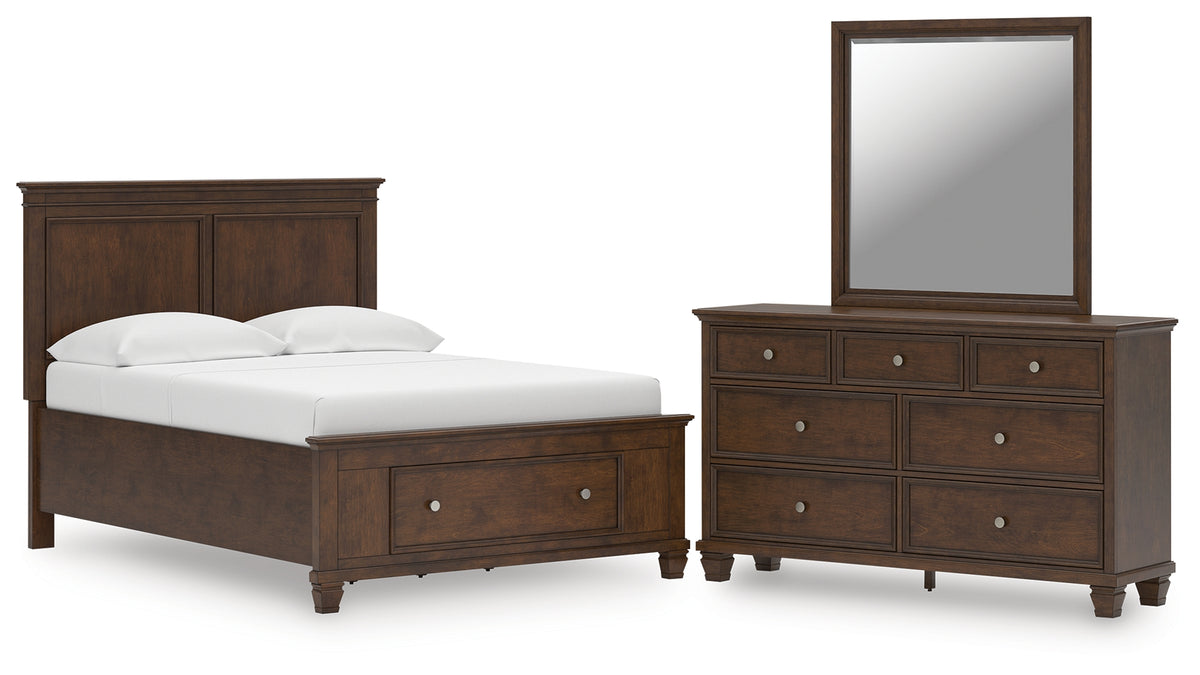 Danabrin Full Panel Storage Bed with Mirrored Dresser in Brown – Luna ...